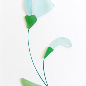 Seaglass Flower Picture, Sea Glass Multicolored Flower Art, Botanical ...