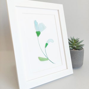 Seaglass Flower Picture, Sea Glass Multicolored Flower Art, Botanical ...