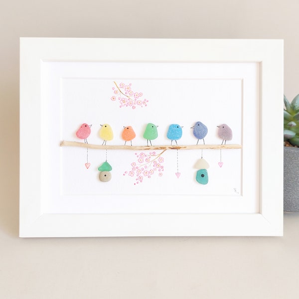 Sea Glass Rainbow Birds - Etsy