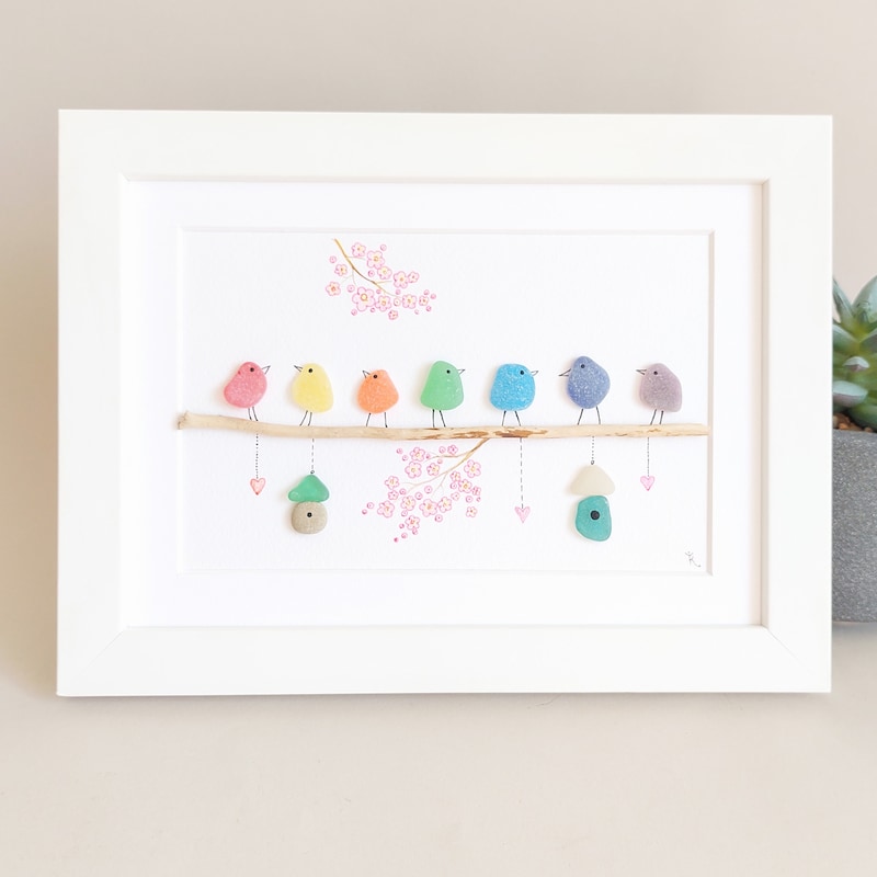 Sea Glass Rainbow Birds - Etsy