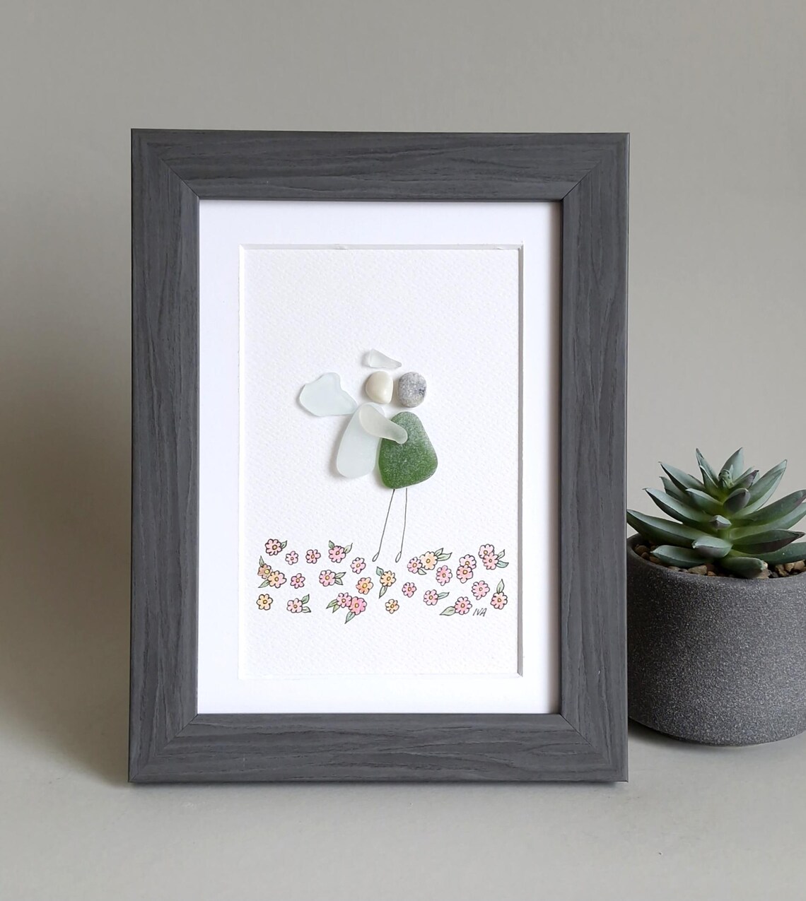 Sea Glass Angel, Colorful Art House, Art Angel, Handmade, Angel Lover ...