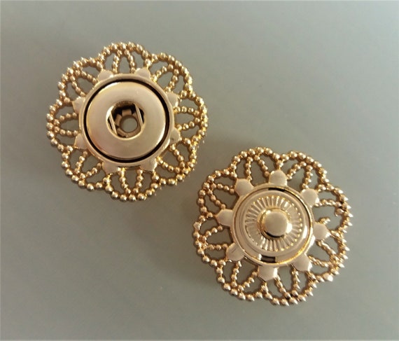 Large Fancy Pressure 25 Mm Openwork Golden Color Metal - Etsy Canada