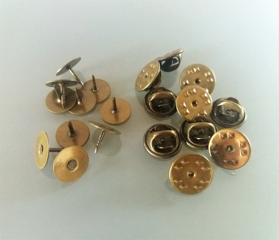 10 Bronze Colored Metal Pin Holders Base 10 Mm - Etsy
