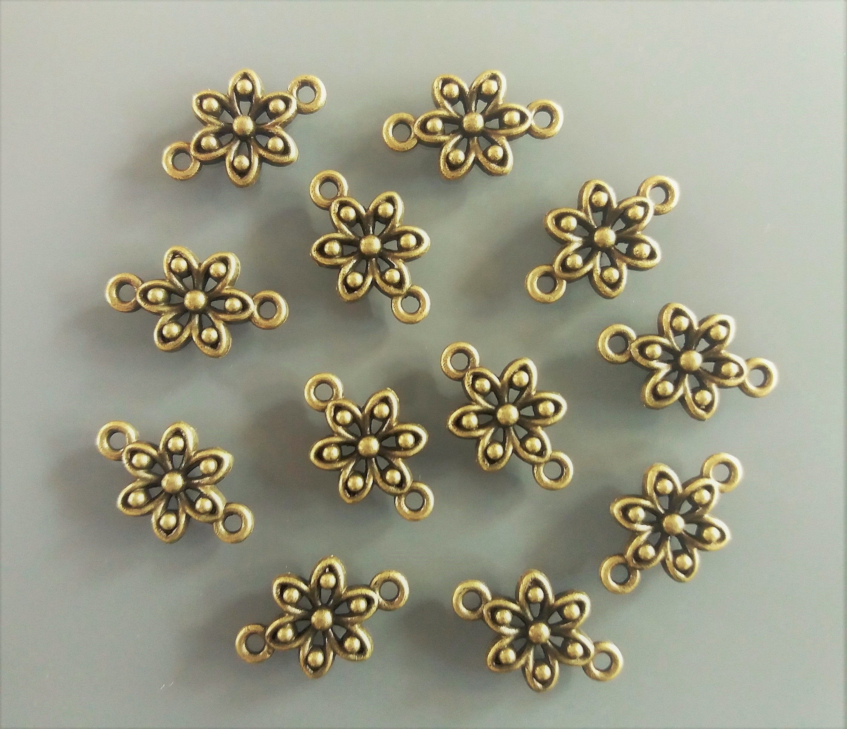 20 Flowers Connectors 17 Cm Bronze Color - Etsy UK