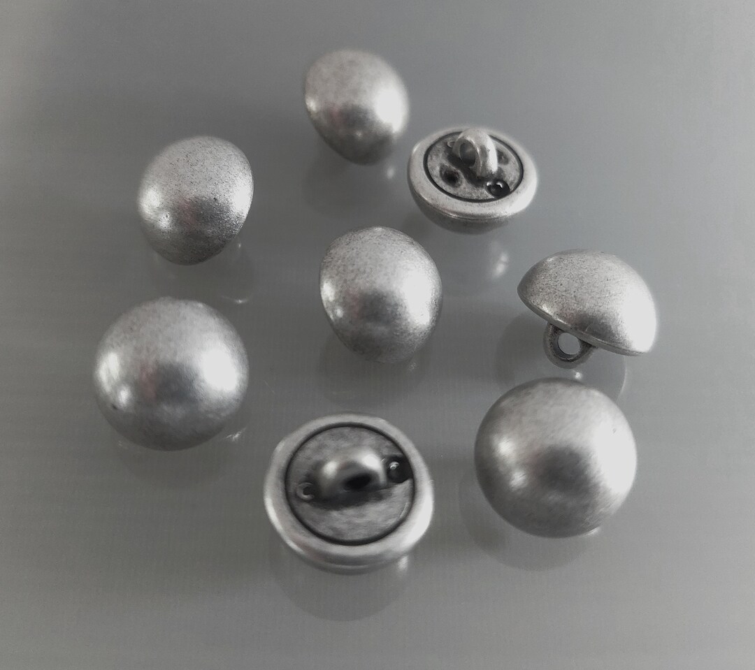 8 Half-ball Buttons 12 Mm Silver-colored Plastic - Etsy