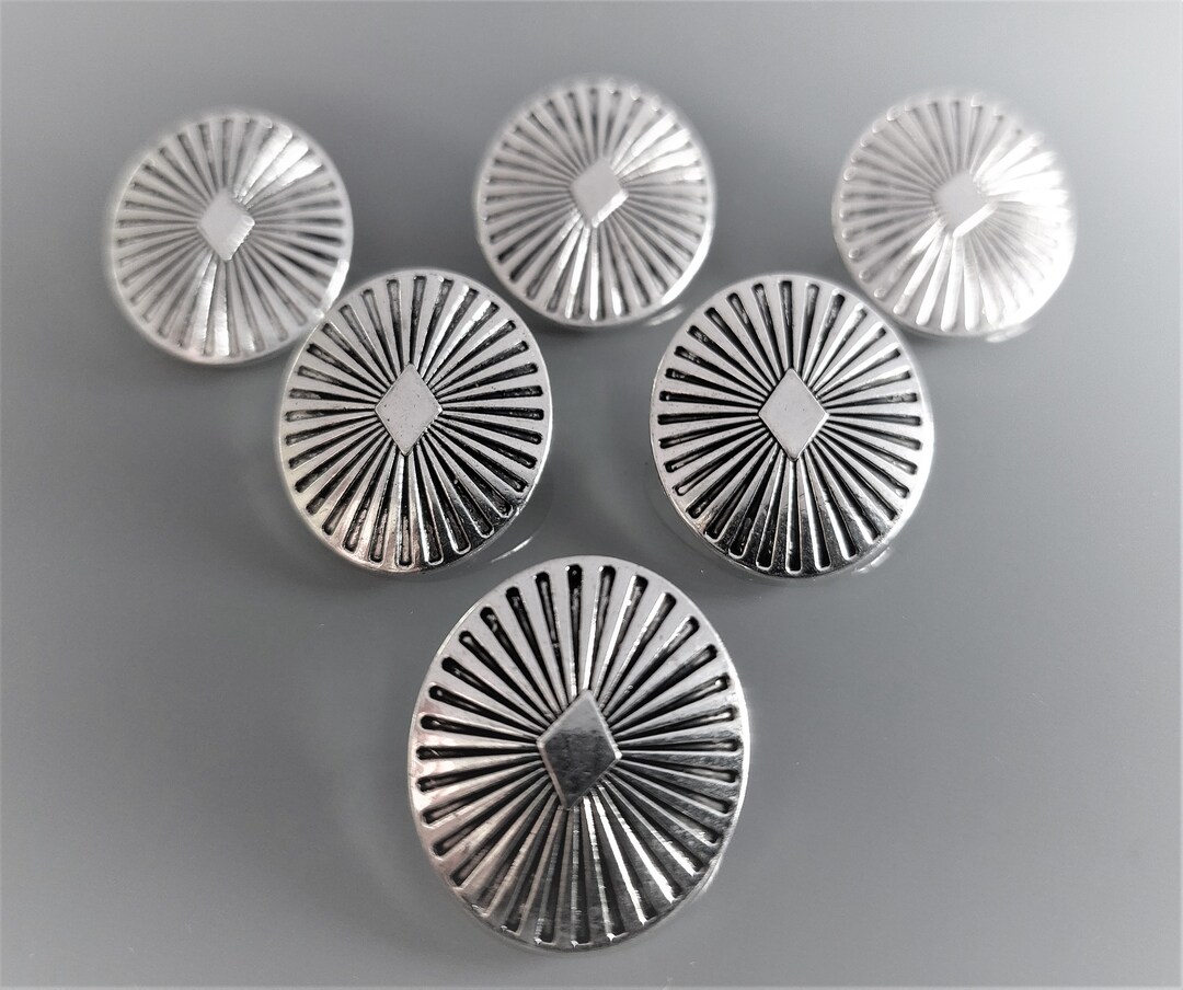 6 Oval Buttons 25 Mm in Silver-colored Metal - Etsy UK