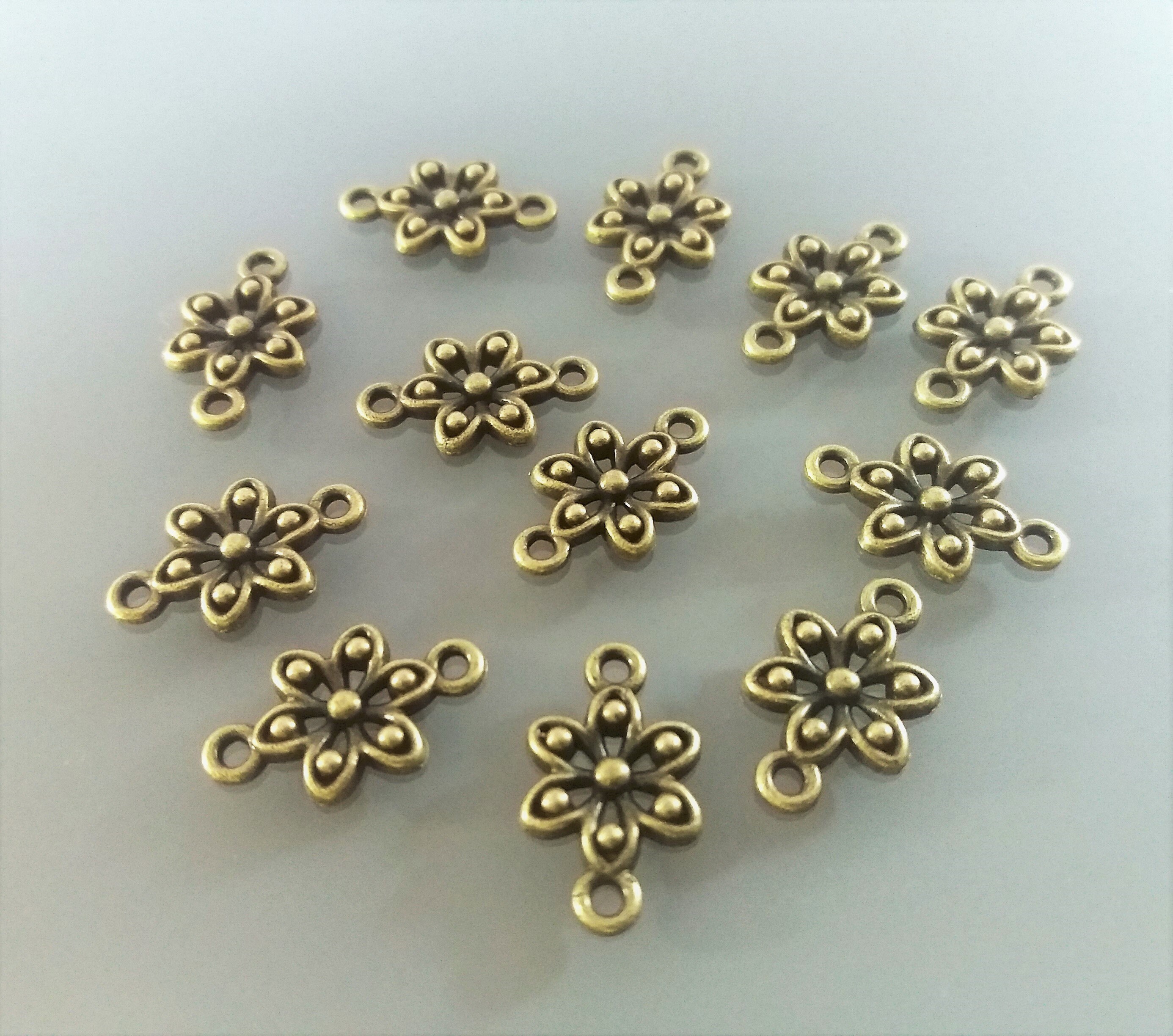 20 Flowers Connectors 17 Cm Bronze Color - Etsy UK
