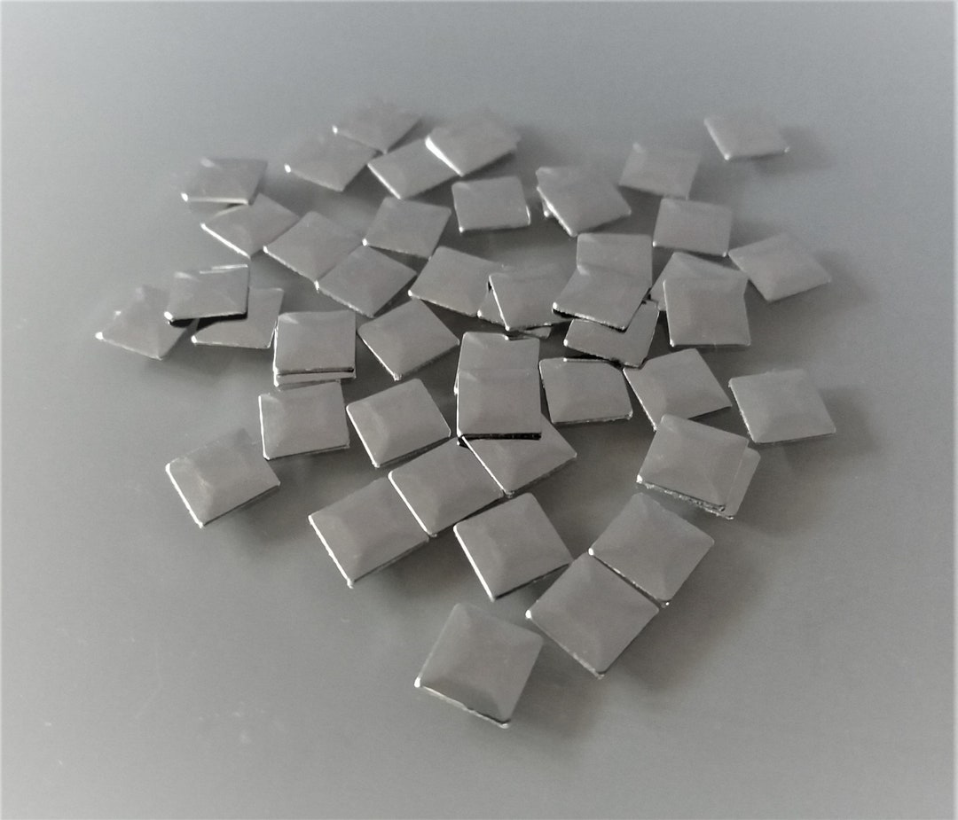 50 Iron-on Pyramid Nails 7 Mm Silver Color - Etsy