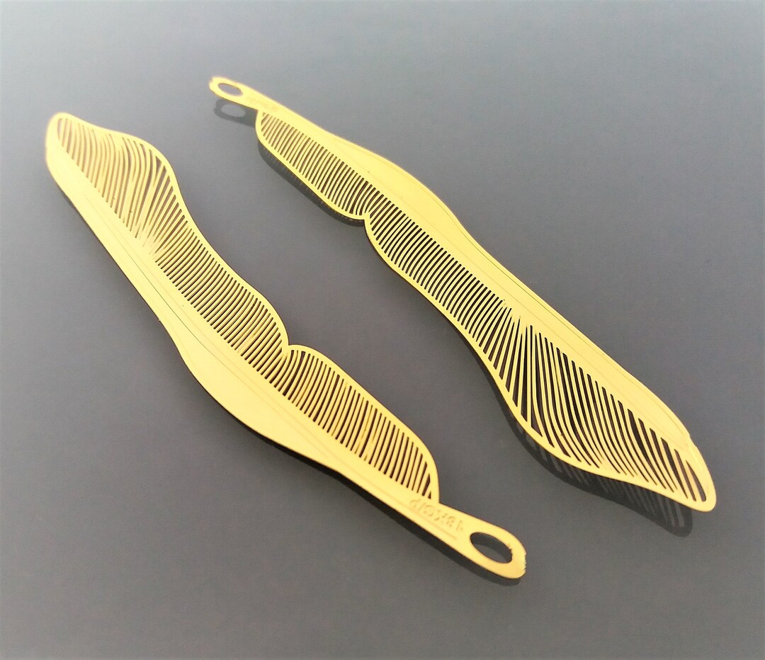 2 Gold Filigree Feather Bookmarks - Etsy