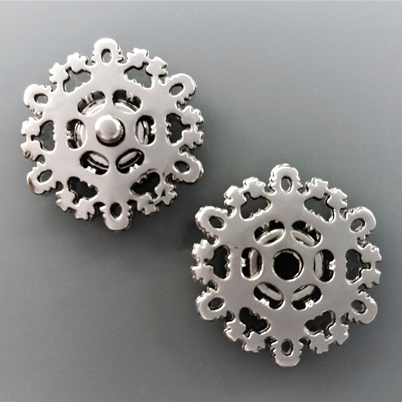 Silver Snap Button - Etsy