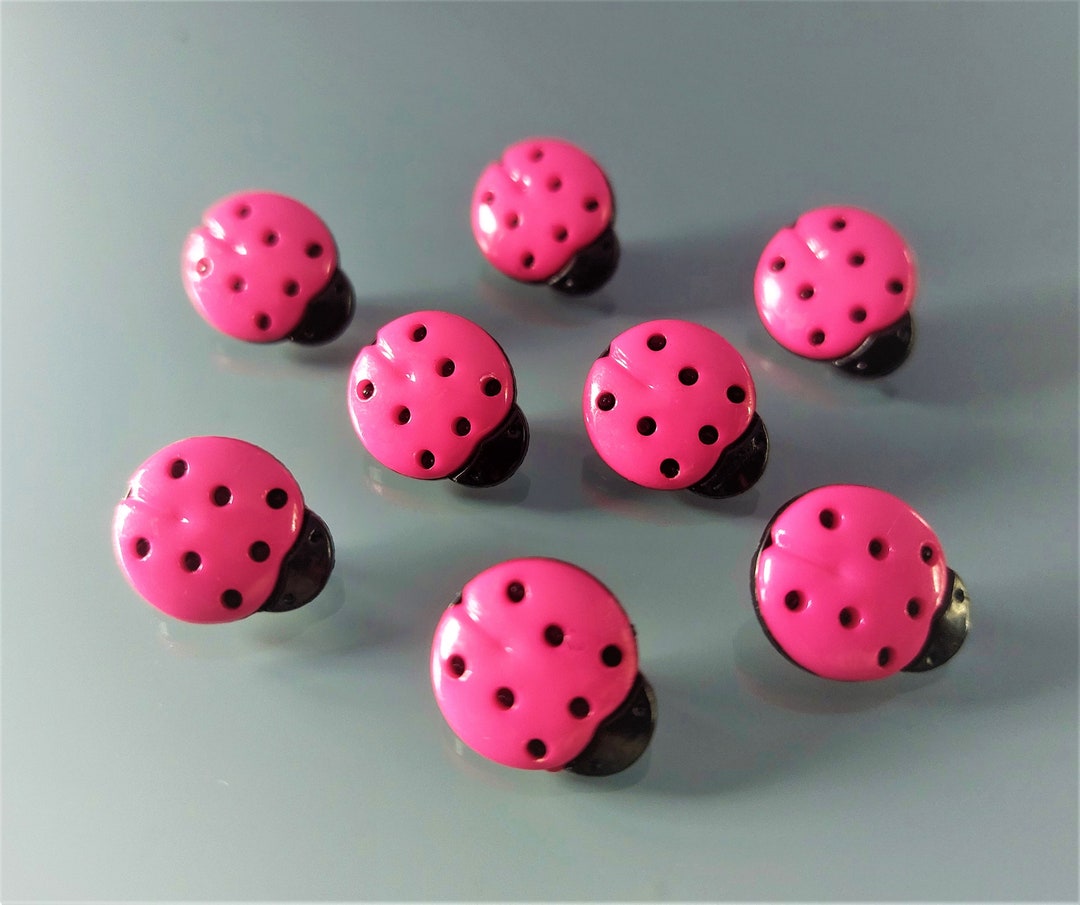 8 Ladybug Buttons 13 Mm Fuchsia and Black - Etsy