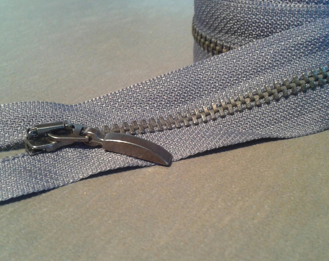 95 Cm Gray Separable Metal Zipper - Etsy