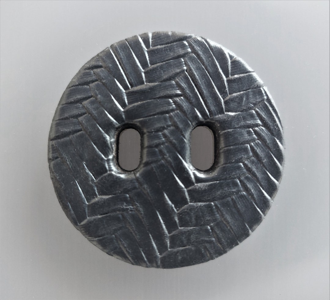 1 Large Round Button 47 Mm Black Plastic - Etsy