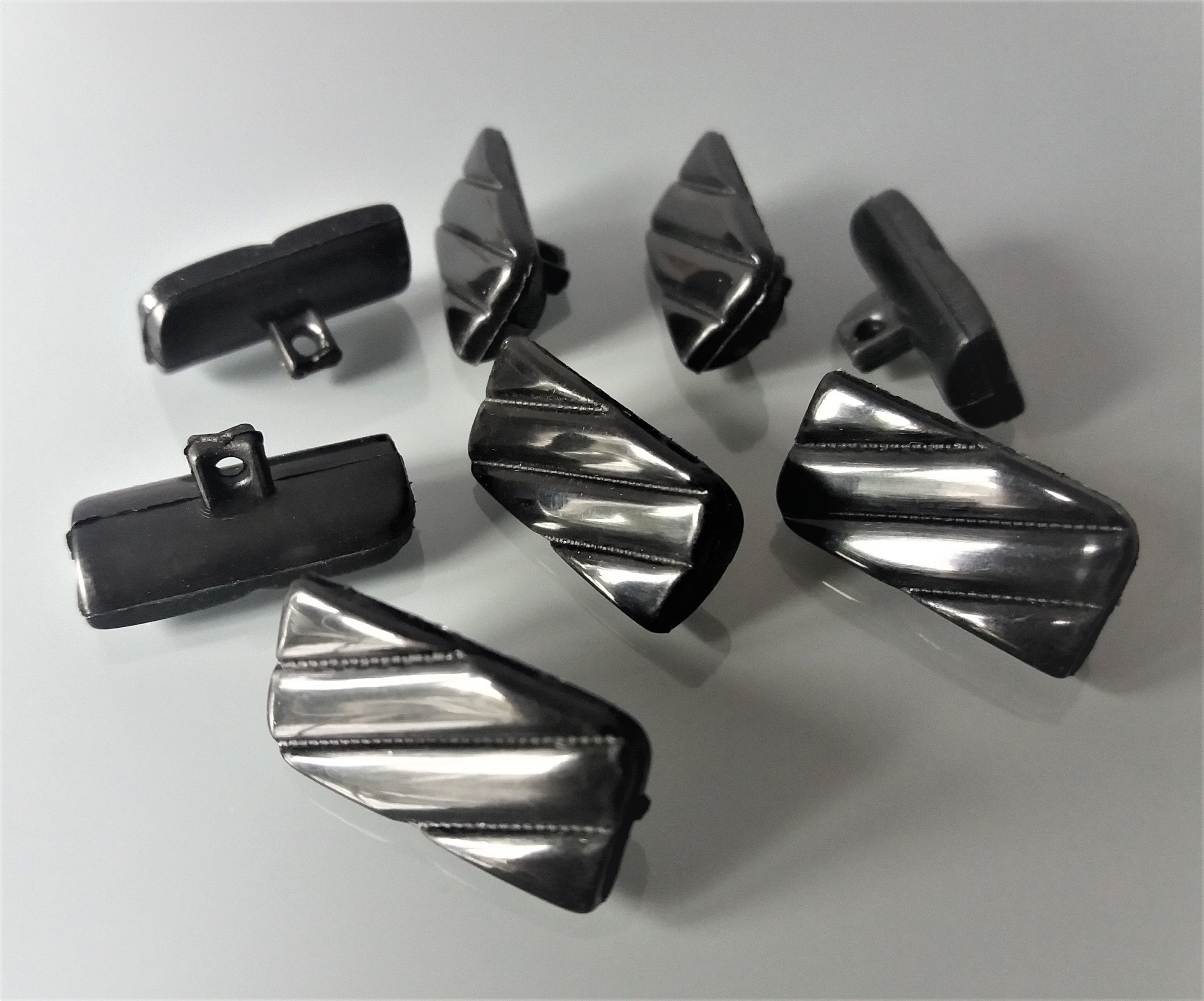 8 Rectangular Buttons 25 Mm Black Plastic - Etsy UK