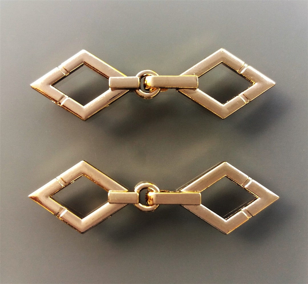 2 Diamond-shaped Sewing Hooks 47 Mm, Gold-colored Metal - Etsy