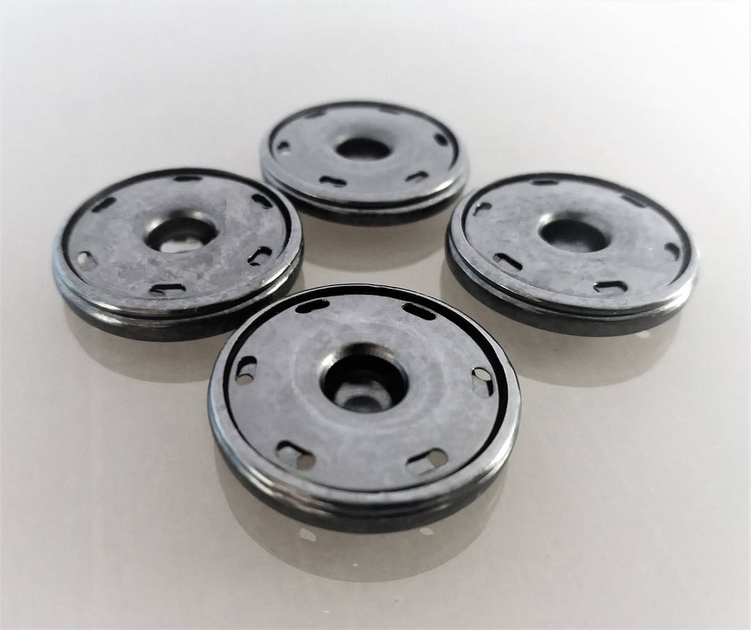 4 Large Round Snaps 2.5 Cm Metal Dark Gray Metallic Color - Etsy