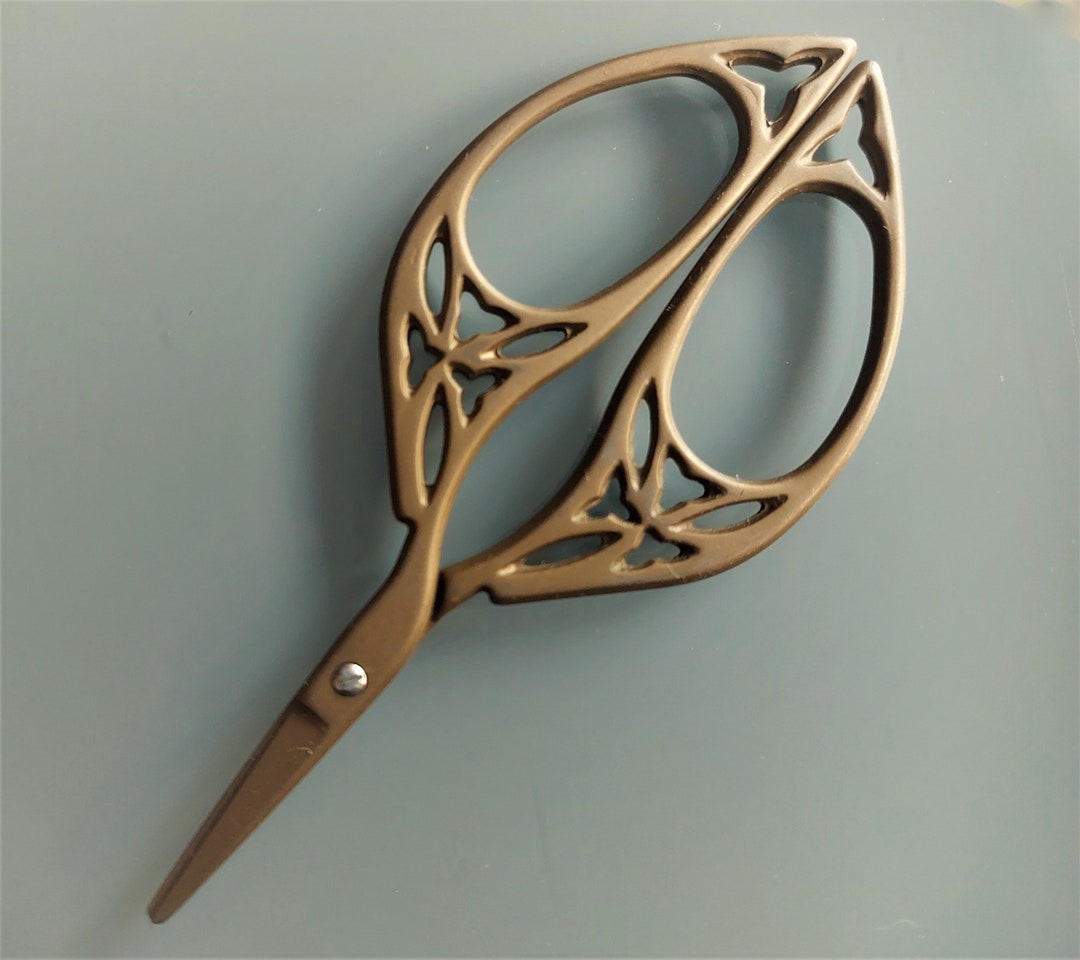 Fancy Scissors in Satin Brown Colour - Etsy