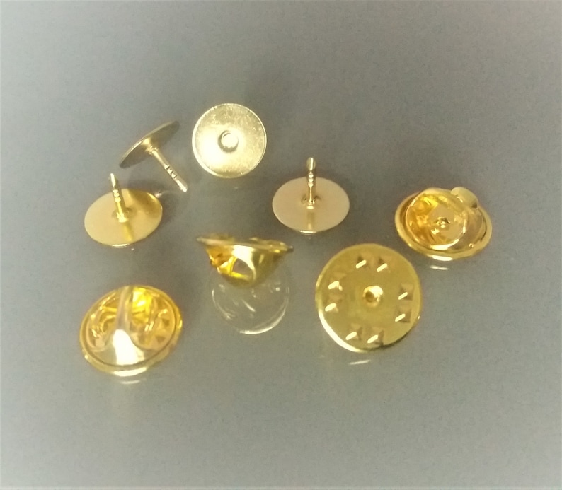 10 Supports Metal Pins Golden Color Base 10 Mm - Etsy UK