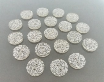Silver Glitter Buttons - Etsy