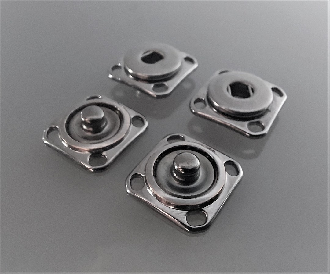 2 Square Snaps 12 Mm to Sew on Steel-colored Metal - Etsy