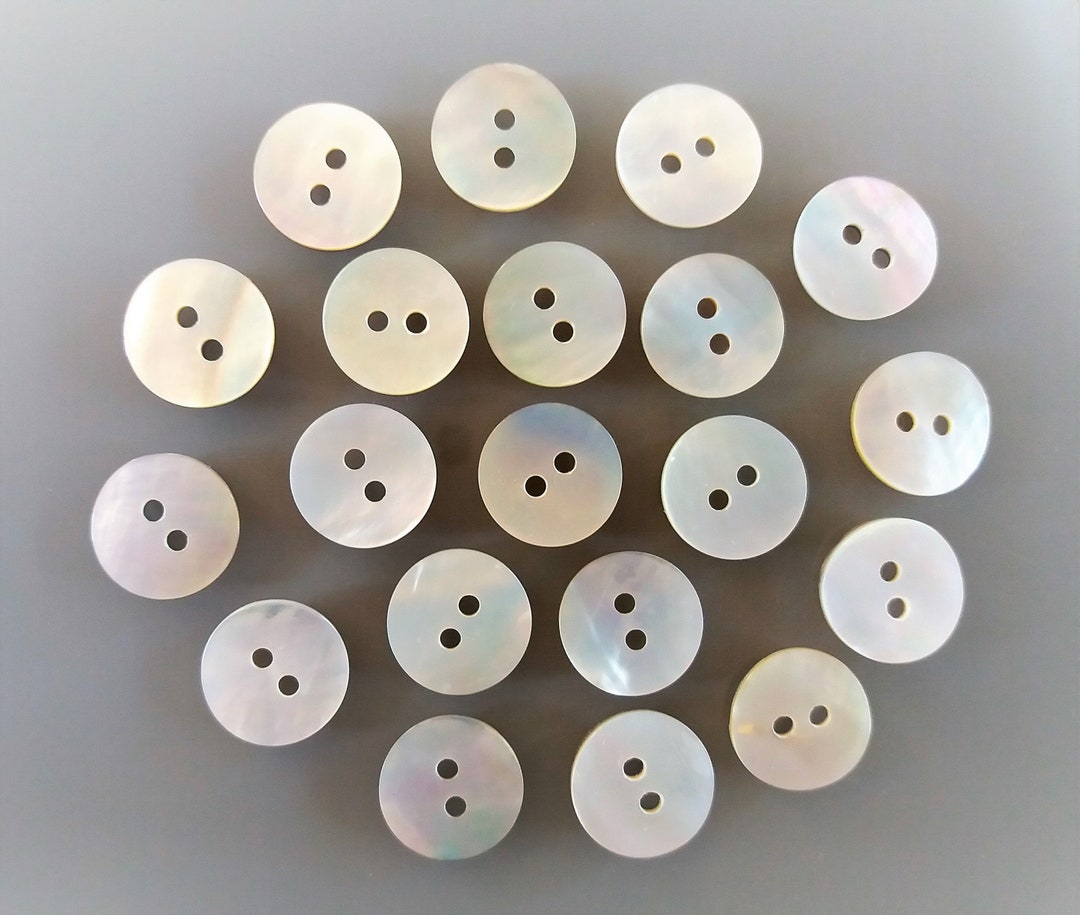20 Round Buttons in Natural Mother-of-pearl, Diameter 15 Mm - Etsy