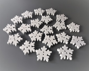 Wooden Snowflake Buttons - Etsy