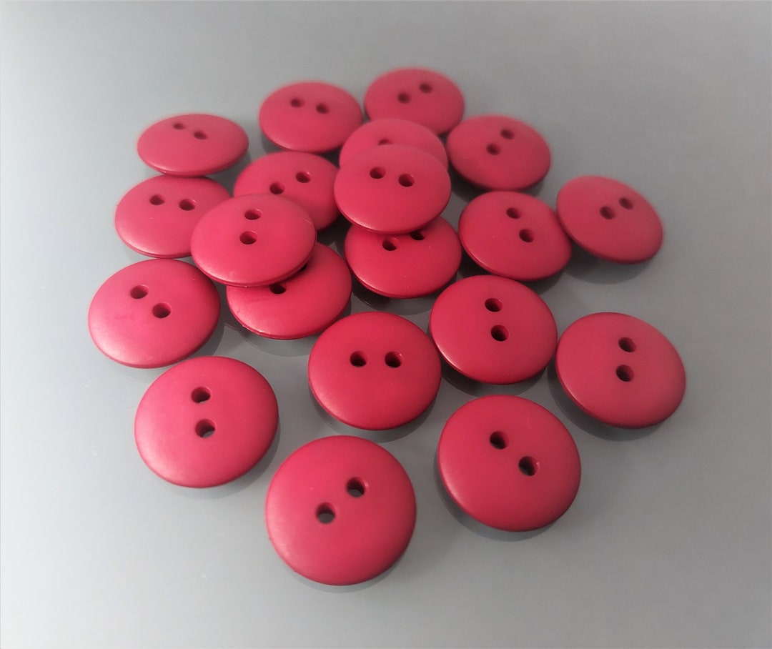 20 Round Buttons 18 Mm Magenta Red Plastic - Etsy