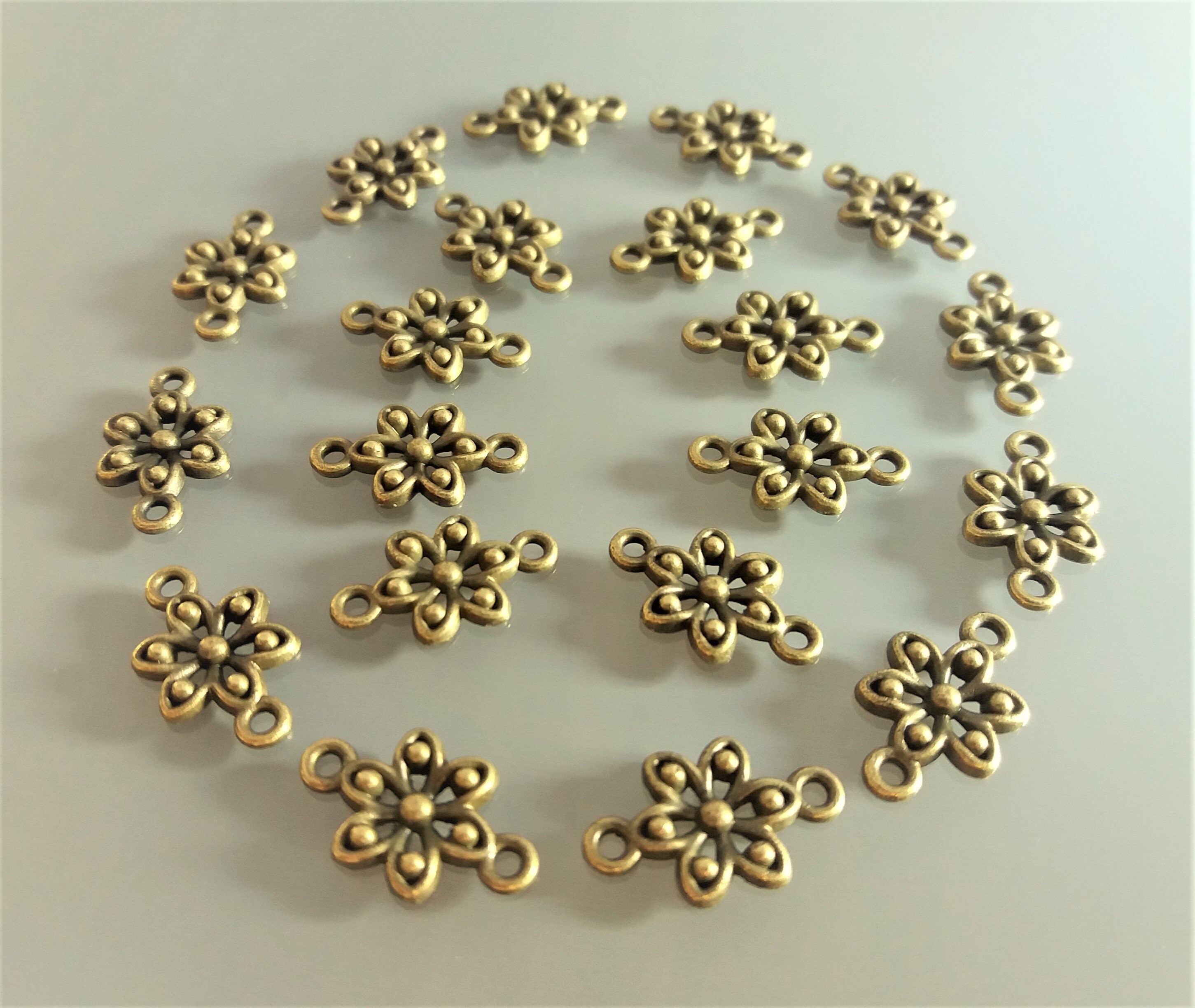 20 Flowers Connectors 17 Cm Bronze Color - Etsy UK