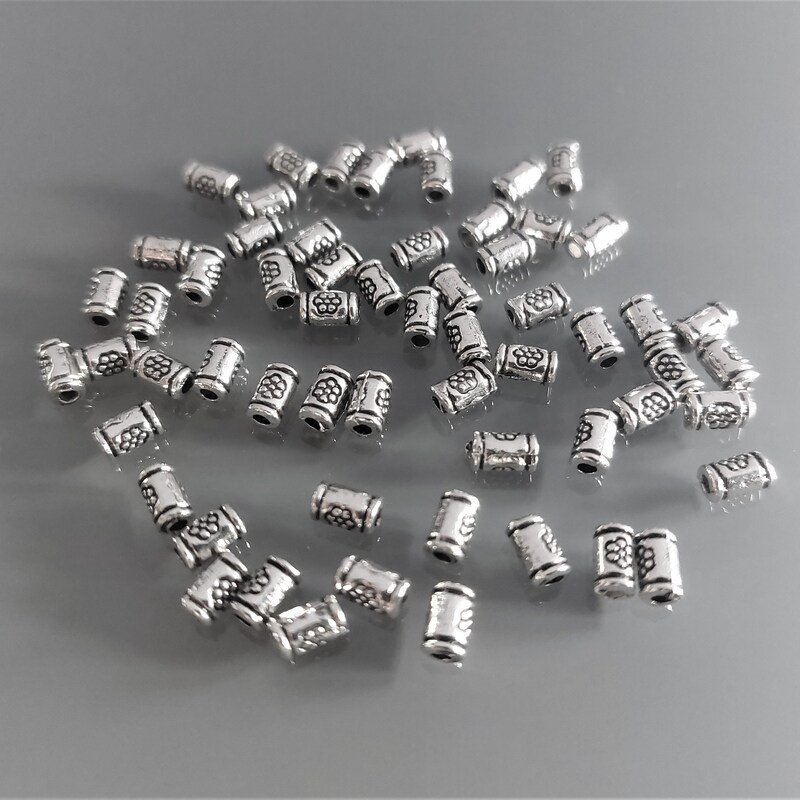 Silver Tube Beads - Etsy