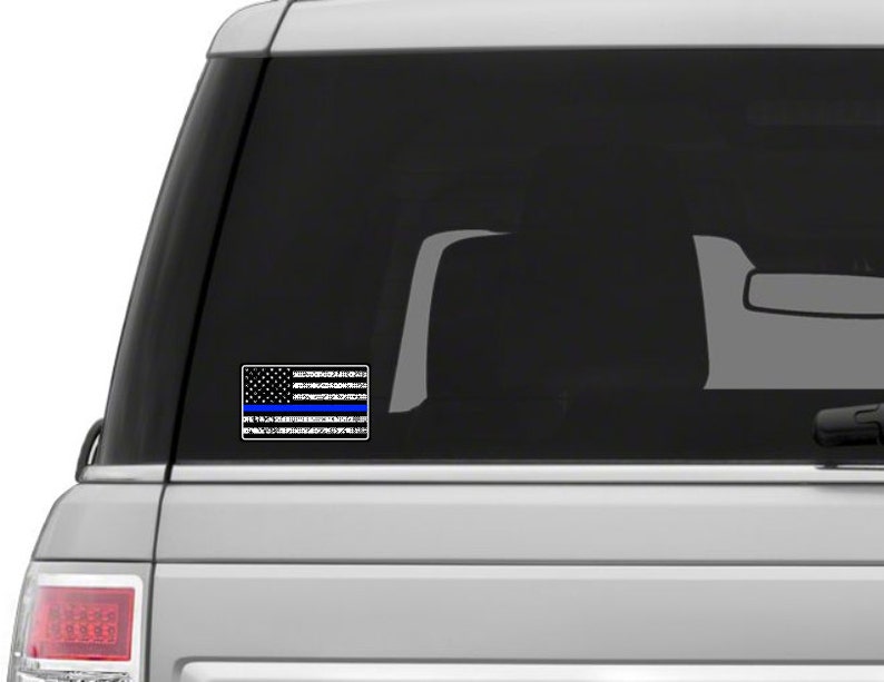 Police Thin Blue Line American Flag Decal/sticker free - Etsy