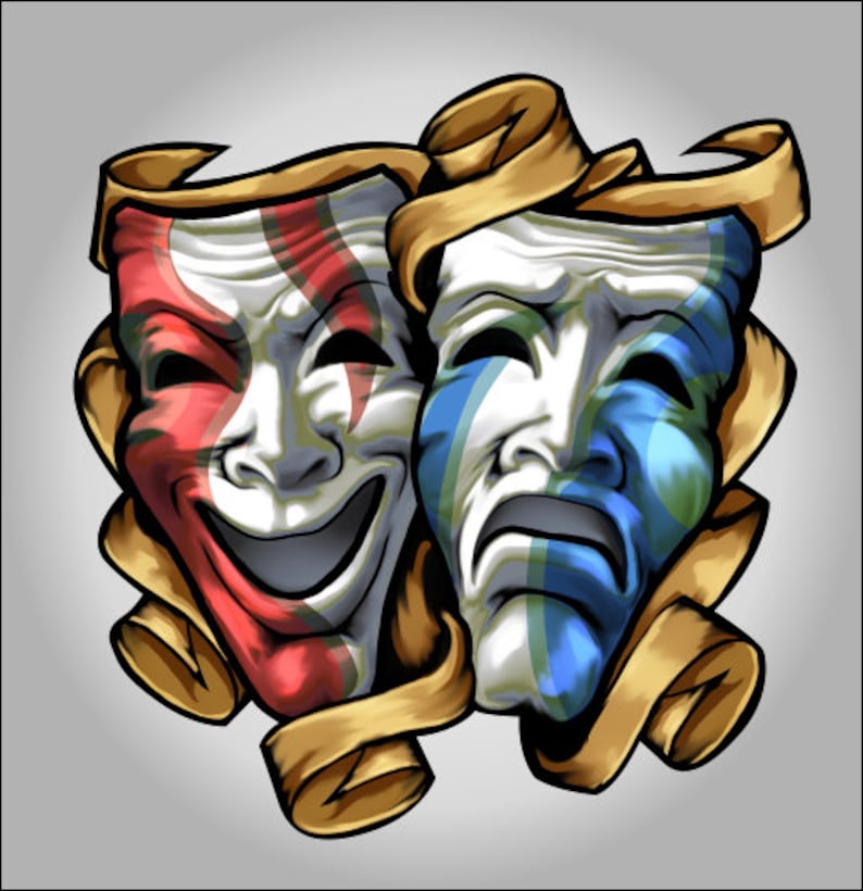 Cool Drama Masks Decal Sticker *** Free Shipping**** - Etsy