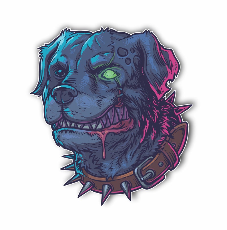 Evil Mad Zombie Dog Sticker Car Motorcycle Bicycle Skateboard - Etsy