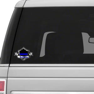 Back the Blue Thin Blueline Shield Police Support Sticker for Car Truck ...