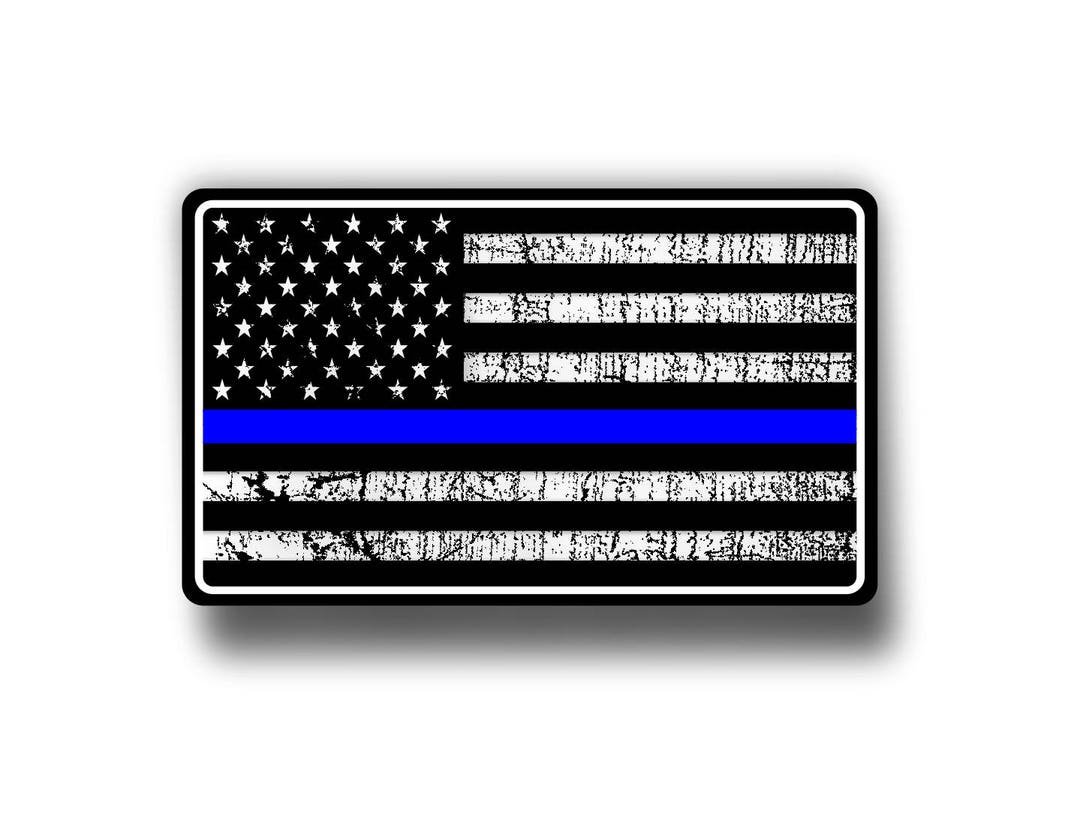 Police Thin Blue Line American Flag Decal/sticker **free Shipping** - Etsy