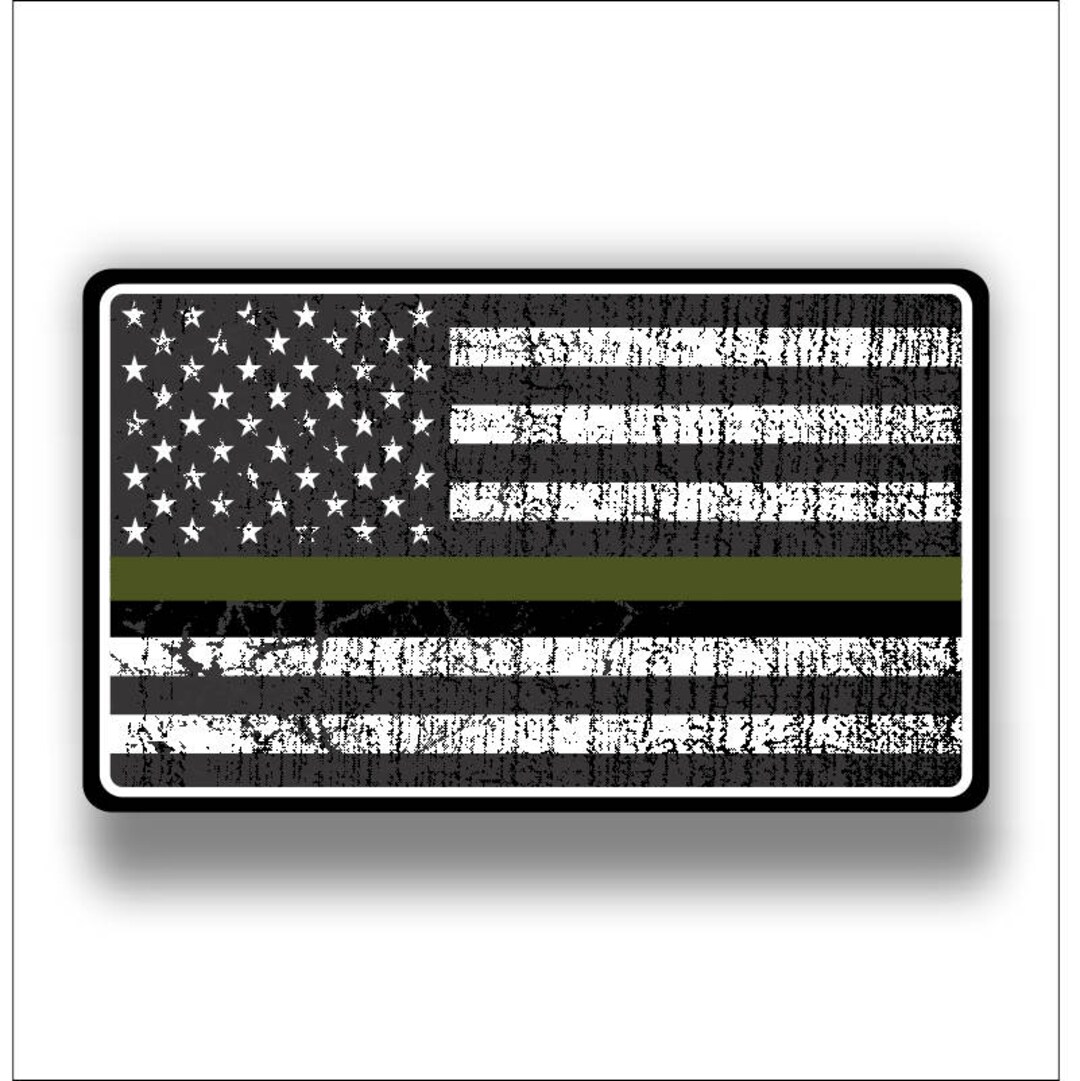 Thin Green Line American Flag Sticker ***free Shipping*** - Etsy