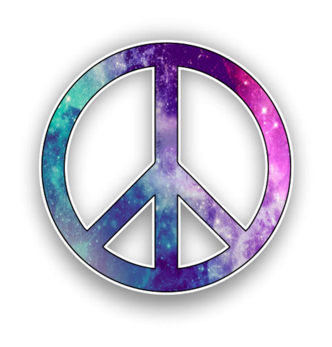 Peace Sign Starry Sky Print Sticker Car Motorcycle Bicycle Skateboard ...