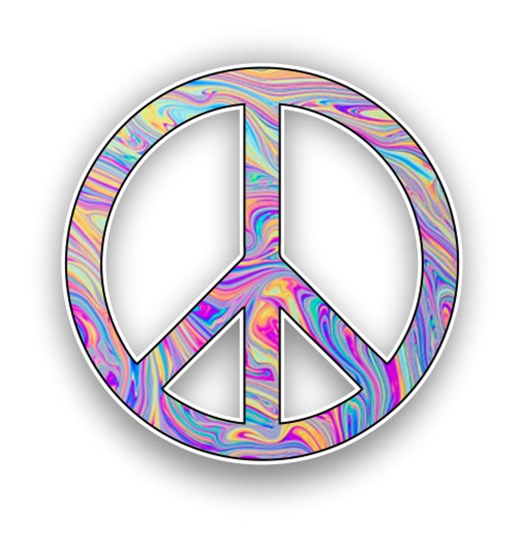Peace Sign Tie Dye Pattern Sticker Car Motorcycle Bicycle Skateboard ...