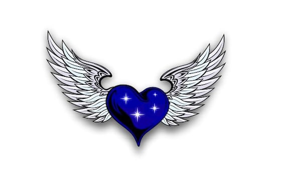 Blue Hearts With Wings