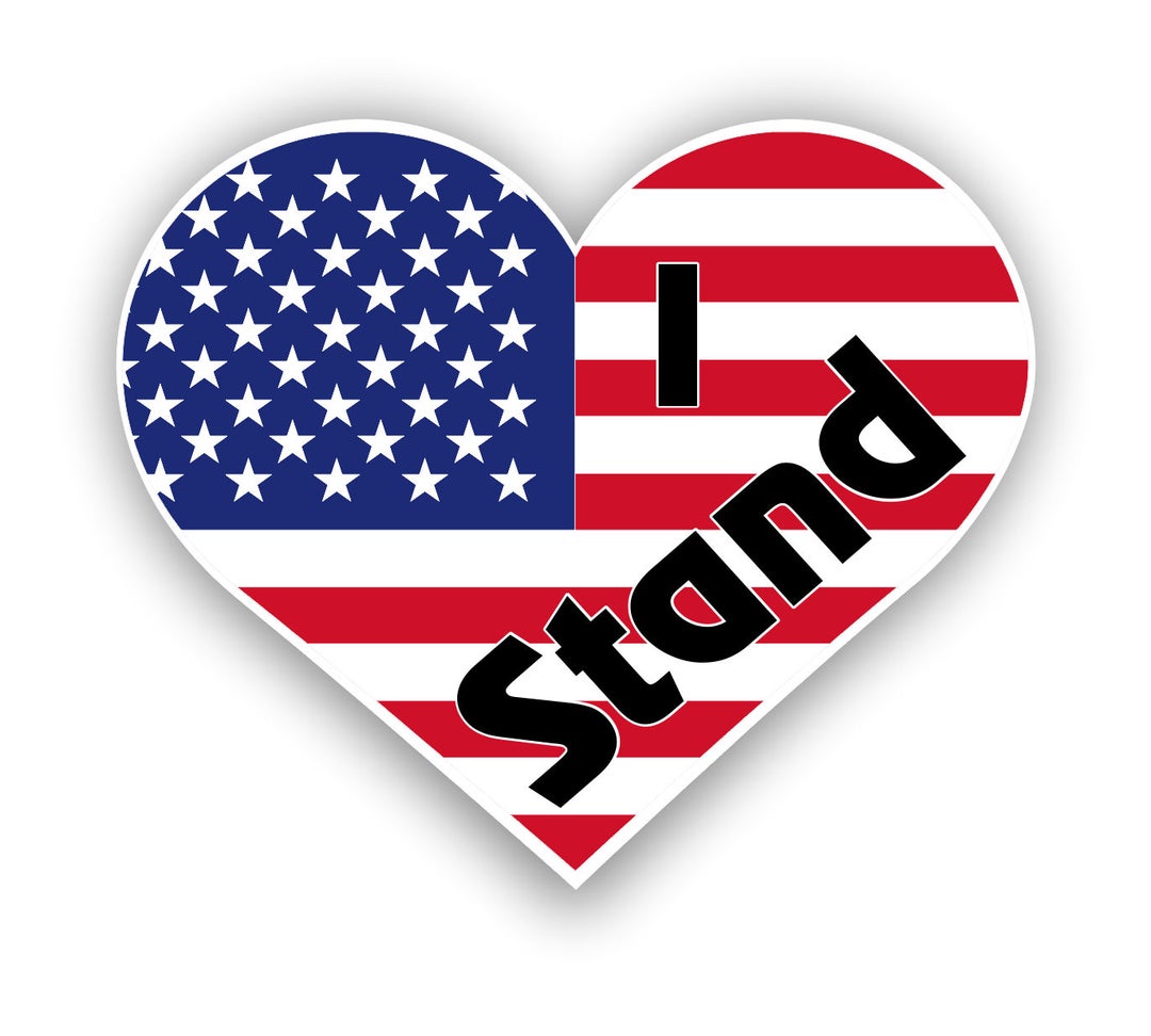 I Stand American Flag Sticker for Laptop Car Decal and Truck 5 Inches X ...