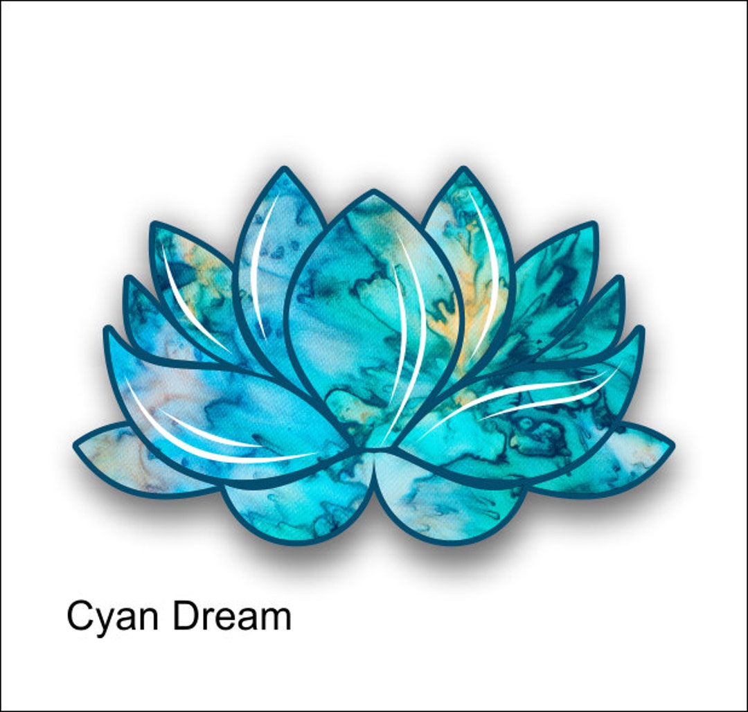 Lotus Flower Cyan Dream Sticker / Decal **free Shipping** - Etsy