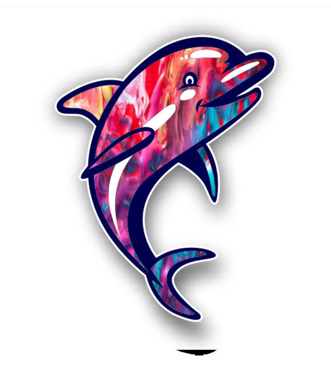 Dolphin Printed Pattern Sticker for Car Truck Laptop Nautical Dolphin ...