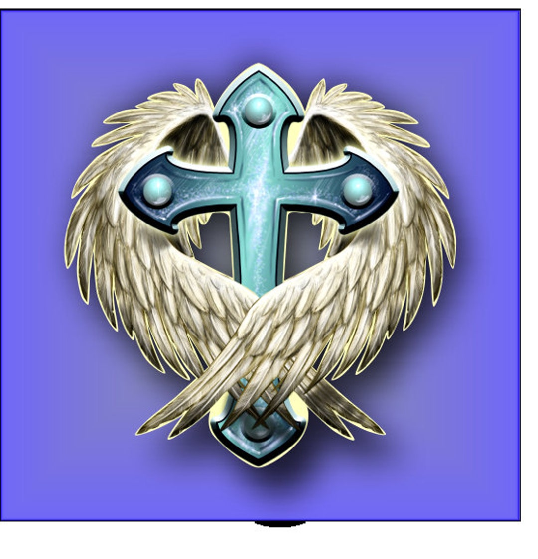 Angel Wings Embracing Cross Sticker / Decal **free Shipping** - Etsy