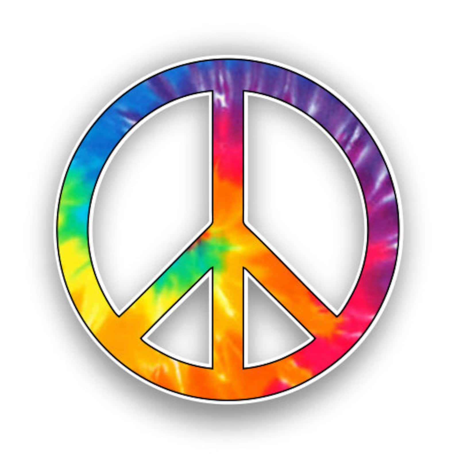 Peace Sign Rainbow Tie Dye Print Sticker Car Motorcycle - Etsy