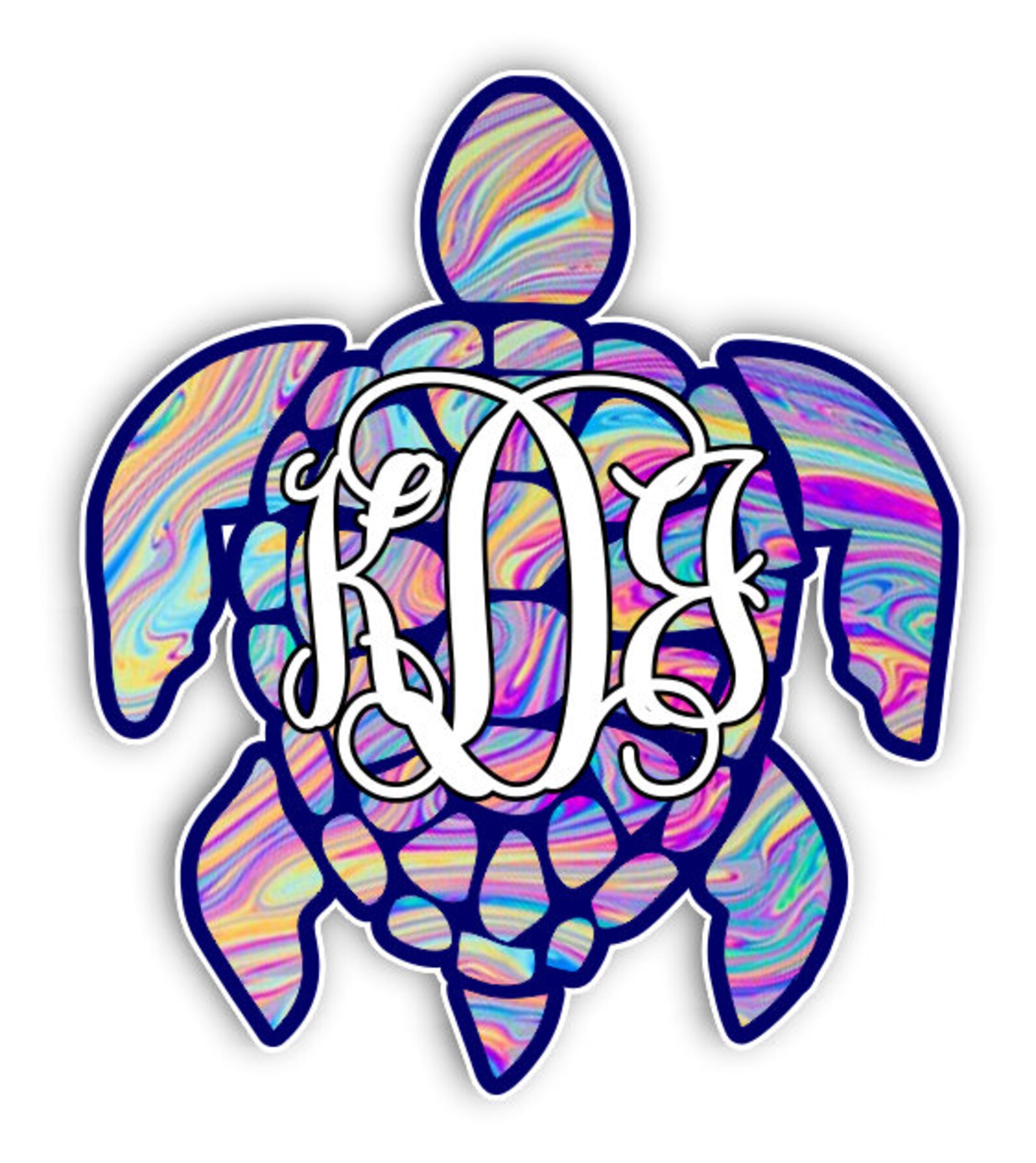 Sea Turtle Initial Monogram Decal Bumper Sticker Car Truck - Etsy