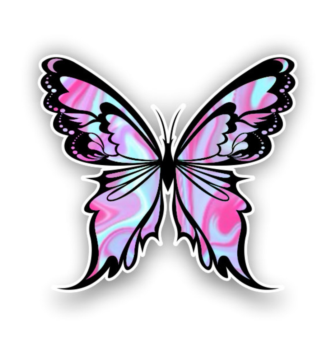 Light Blue-pink Butterfly Sticker / Decal**free Shipping** - Etsy