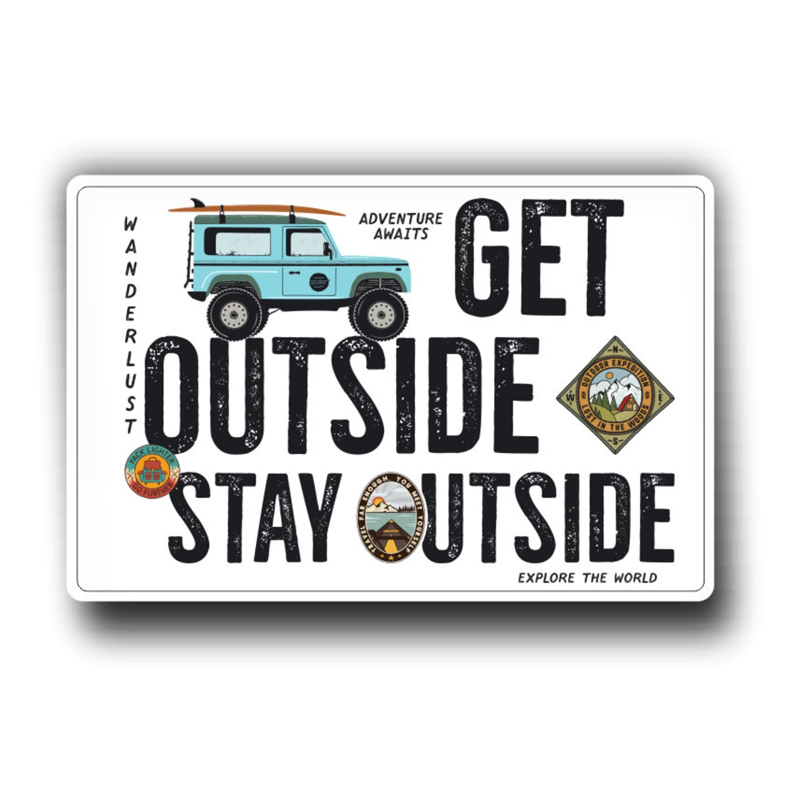 Get Outside Stay Outside Vinyl Sticker Decal Bumper Sticker - Etsy France