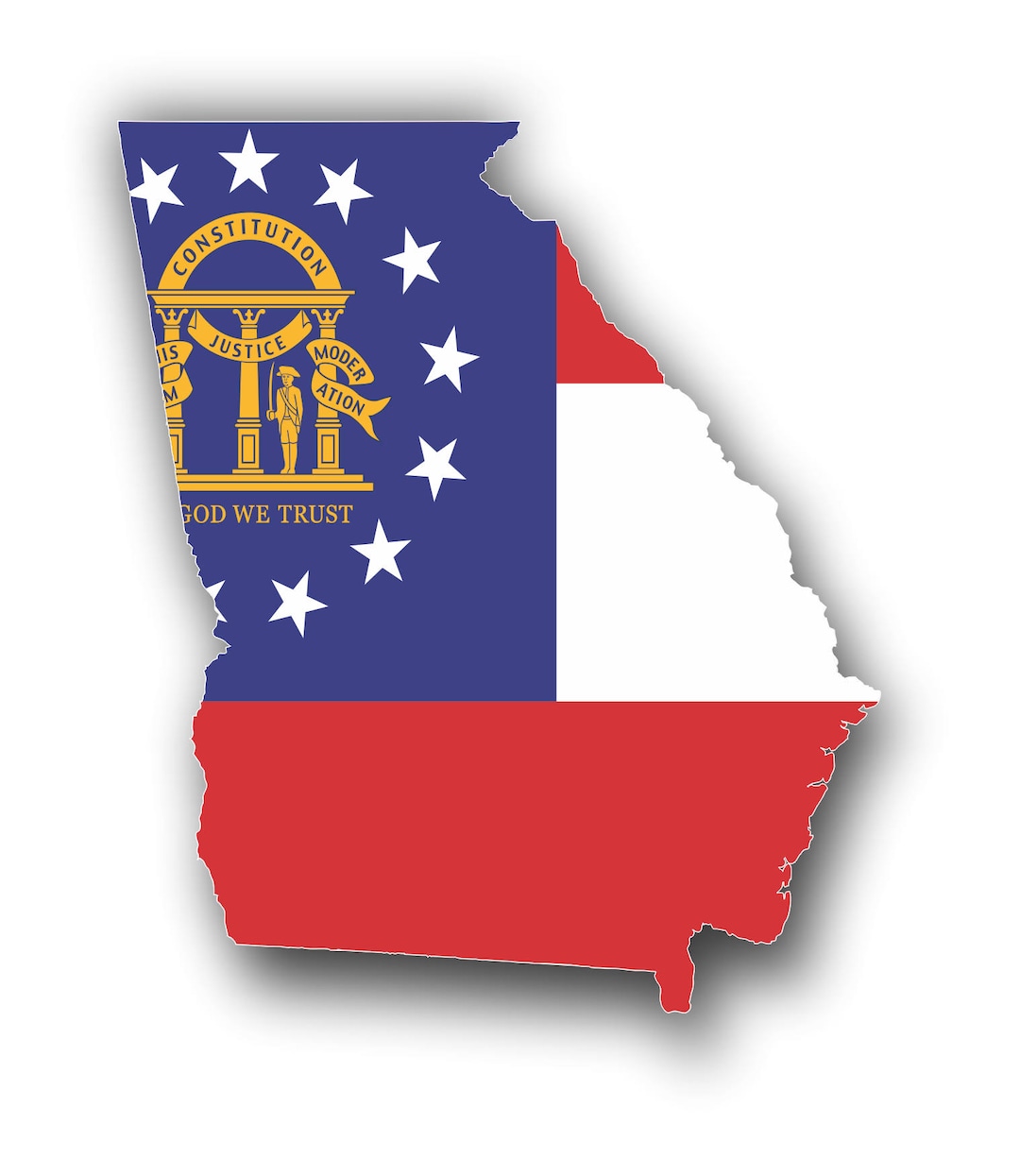 Georgia State Flag Ouline Car Truck Bumper Custom Print Sticker Vinyl ...