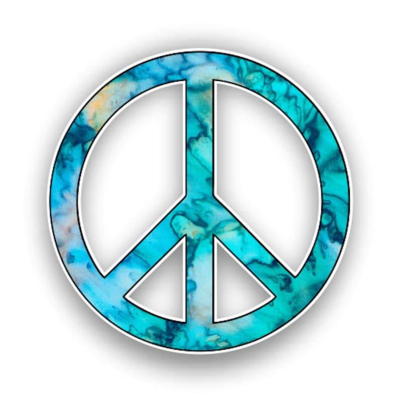 Peace Sign Cyan Dream Tie Dye Pattern Sticker Car Motorcycle - Etsy