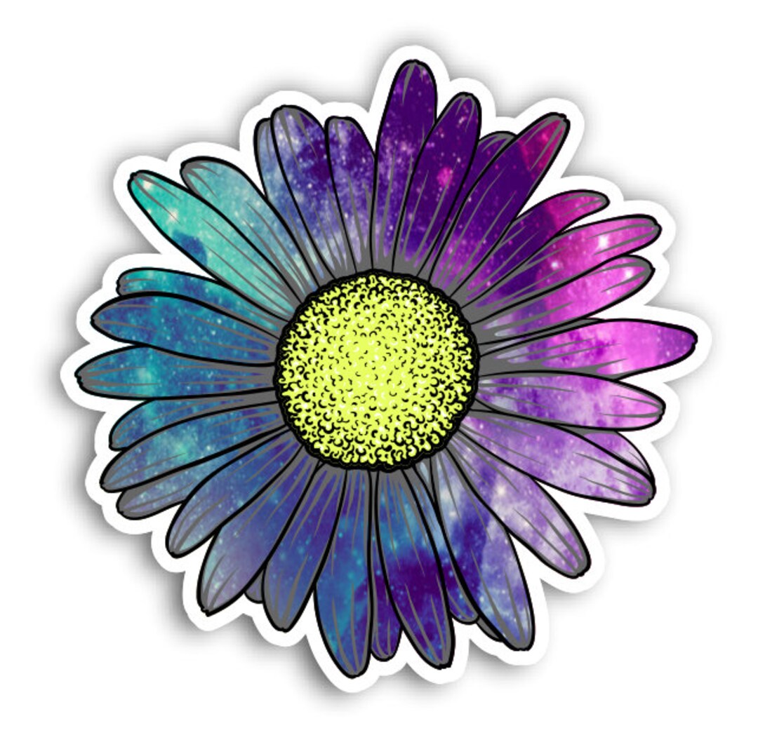 Daisy Flower Starry Sky Tie Dye Sticker Car Motorcycle Bicycle ...