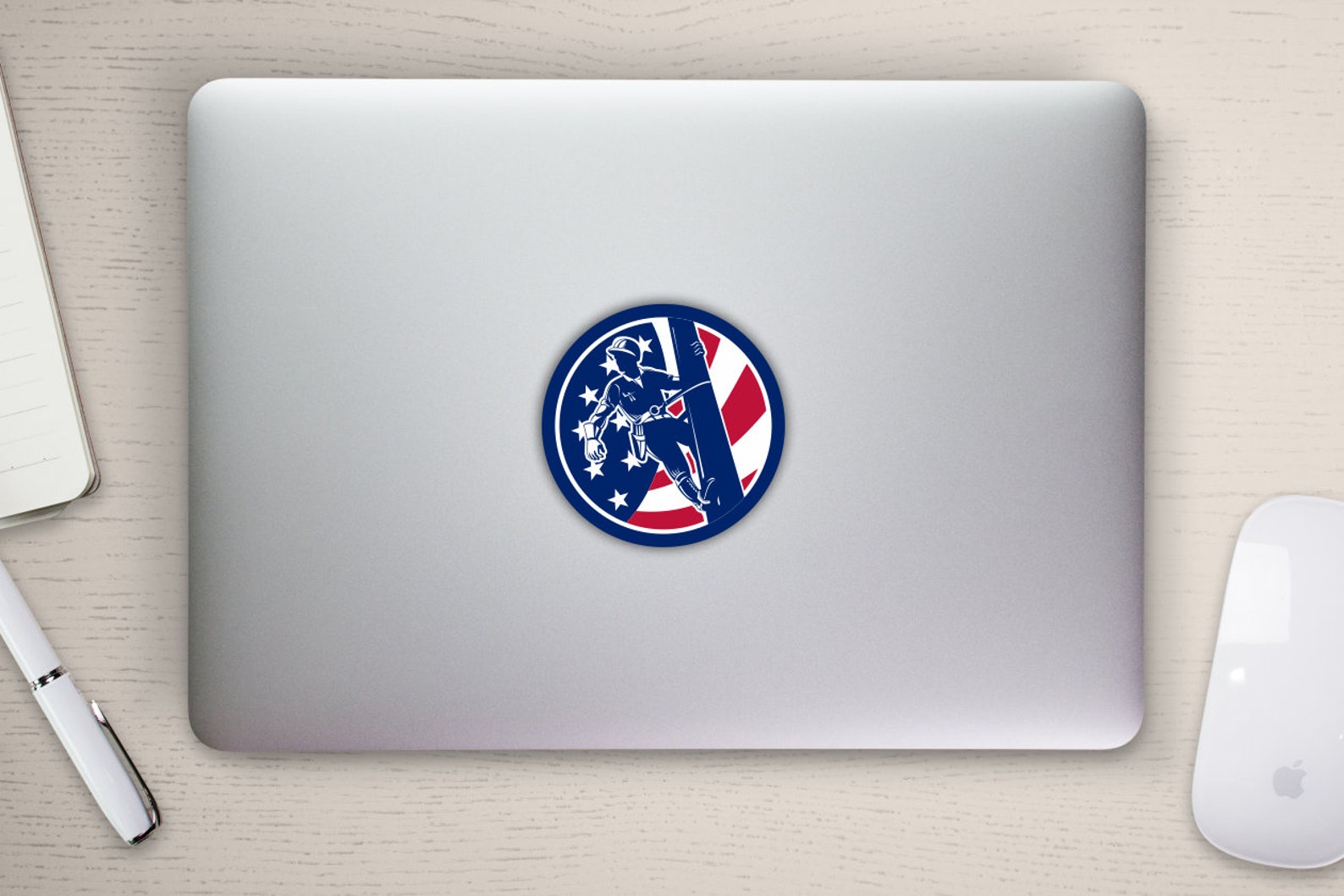 Lineman American Flag Sticker Decal Bumper Sticker for Auto Cars Trucks ...